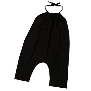 Darkyazi Baby Summer Jumpsuits for Girls Kids Cute Backless Harem Strap Romper Jumpsuit Toddler Pants Size 2-8Y (5T, Black)