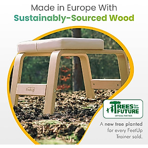 FeetUp - The Original Yoga Headstand Bench, Vegan Handstand Trainer Bench and Stand, Strength Training Inversion Equipment for Relaxation & Strength, Includes App & Starter Kit, Classic, White