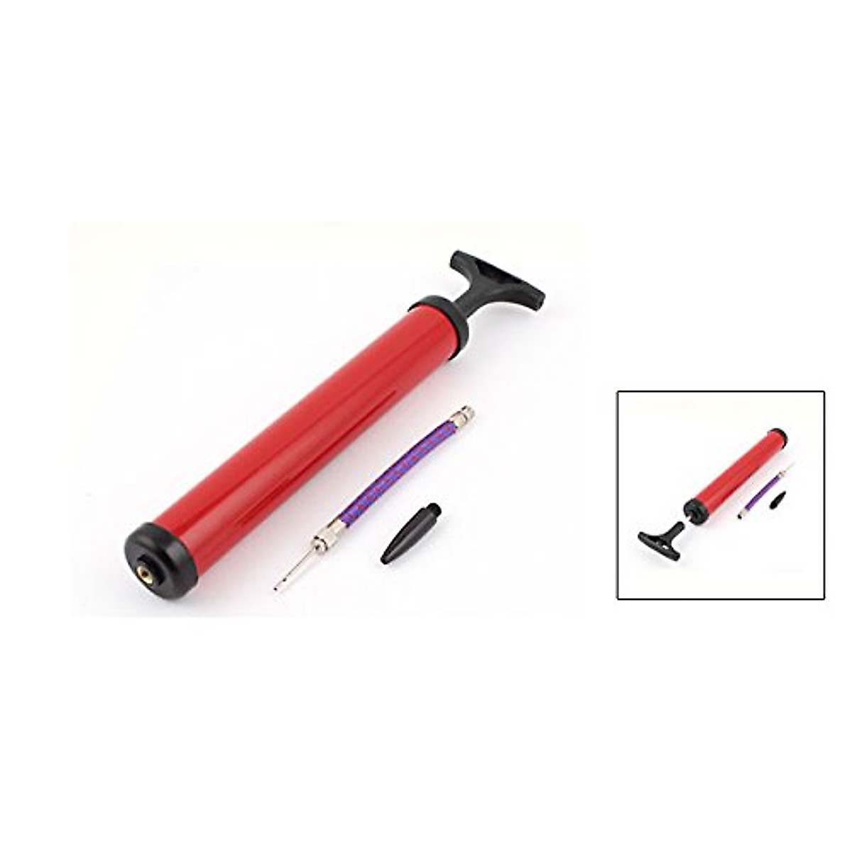 uxcell a15030400ux0108 Basketball Soccer Footballs Plastic Air Inflator Hand Pump Red