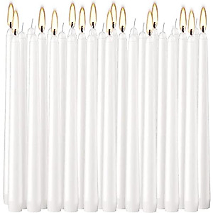 White Taper Candles - 30 Pack Unscented 10 Inch Dinner Candle Set -7-8 Hours Burn Time - Smokeless and Dripless Household, Wedding, Party, Home Décor Candlesticks