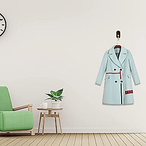 Angoily Wall Hooks 4pcs Self Adhesive Swivel Coat Hooks Decorative Sticky Hooks Kitchen Towels Hooks Clothes Hangers for Hanging Coats Clothes Hat Keys Purse Light Brown