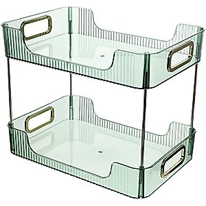 Cabilock Bathroom Organizer Countertop Vanity Organizer 2-Tier Bathroom Dresser Countertop Organizer 2-Tier Cosmetic Shelf Toiletry Organizer Green Bathroom Organizer Countertop Vanity Organizer
