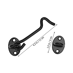 LEVINE 2PCS 4 Inch Latch Black Heavy Duty Solid Stainless Steel Gate Latch for Wooden Fences or Metal Gates,Safety Sliding Barn Door,Shed(4 Inch,Black)