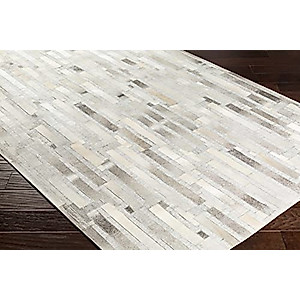 Hauteloom Ellington Living Room, Bedroom Area Rug - Hide, Leather & Fur - Brown, Ivory - 2' x 3'