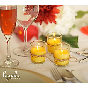 Citronella Candle Votives in Glass Cup - 12 Pack - Indoor and Outdoor Decorative and Mosquito, Insect and Bug Repellent Candle - Natural Fresh Scent - 12 Hour Burn Time - Made in Europe