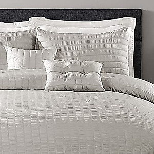 Lush Décor Farmhouse Seersucker 5-Piece Full/Queen Comforter Set (White)