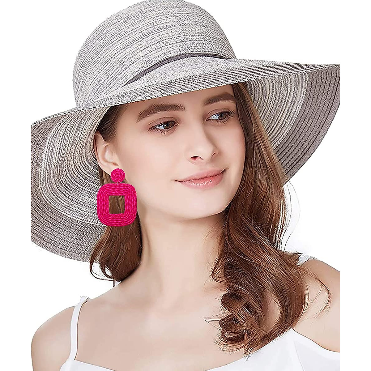 YAHPERN 4 Pairs Beaded Earrings for Women Boho Geometric Beaded Dangle Earrings Statement Pineapple Flower Drop Earrings Colorful Summer Earrings Set Jewelry Gift (Style C)