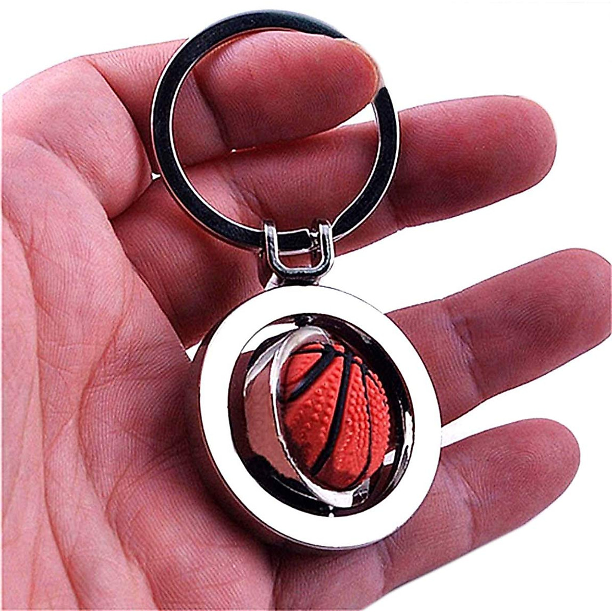 YQIMYIM 3D Rotating Basketball Key Chain Keyring Creative Gifts Accessories