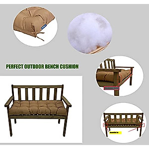 Wuisimiy Outdoor Bench Cushion，Porch Swing Cushions，Patio Replacement Cushions，51x19.5in for Garden Furniture Patio Lounger Bench Swing Loveseat,Khaki