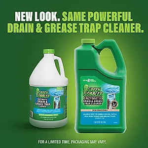Green Gobbler ENZYMES for Grease Trap & Sewer - Controls Foul Odors & Breaks Down Grease, Paper, Fat & Oil in Sewer Lines, Septic Tanks & Grease Traps (1 Gallon)