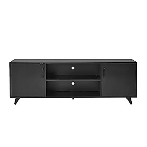 Panana Modern TV Stand for 70 Inch TV, Entertainment Center Television Stands Black TV Console with Storage Cabinets and Open Shelves Media Console TV Table for Living Room Bedroom