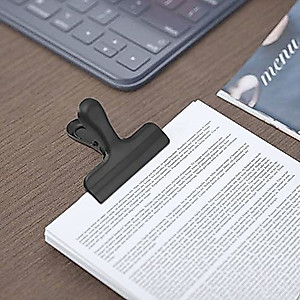 Pack of 6 Bag Clips,Lawdiey Stainless Steel 3 x 2.5 Inch Heavy Duty Large Bag Clips for Coffee Food Bread Bags and Chip Bags Air Tight Seal (Black)