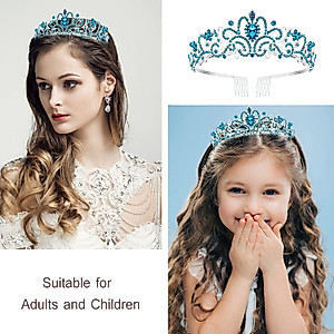 Blue Princess Birthday Crown - Happy Birthday Tiara Headband & Decoration