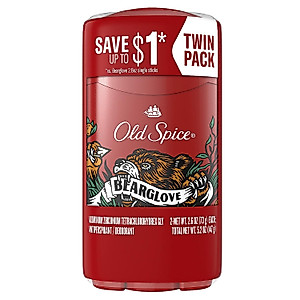 Old Spice Anti-Perspirant Deodorant for Men, Bearglove, 2.6 oz, Pack of 2