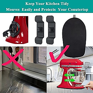 Mixer Slider Mat with 2 Cord Organizers for Stand Mixer, Kitchen Aid Mixers Accessories and Attachments, Mixer Mover Sliding Mat Pad for Countertop Appliances