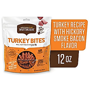 Rachael Ray Nutrish Turkey Bites Turkey Recipe With Hickory Smoke Bacon Flavor Dog Treats, 12 oz. Pouch