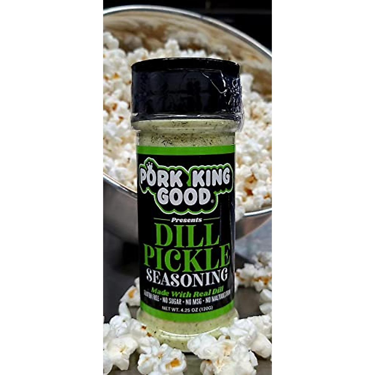 Pork King Good Dill Pickle Seasoning for Cooking and Popcorn Seasoning - Keto Friendly, Paleo, No MSG, Gluten Free (Dill Pickle, Single Shaker)
