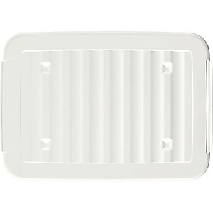 Cetomo 55L*6 Plastic Storage Box,White, Tote box,Organizing Container with Durable Lid and Secure Latching Buckles, Stackable and Nestable, 6Pack, with Buckle
