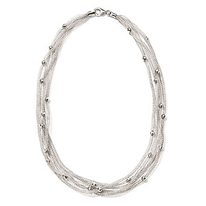 Ross-Simons Italian Sterling Silver Multi-Strand Mesh Necklace. 17 inches