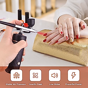 Cordless Airbrush Kit Rechargeable Airbrush Compressor 23-48PCI for Art Painting,Cake Airbrush Decorating, Crafts, Model Painting, Air Brush Painting, Nail Airbrush Machine