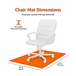 Amazon Basics Polycarbonate Office Chair ‎Rectangular Mat for Low to Medium Pile Carpet, 35 x 47-Inch, Clear
