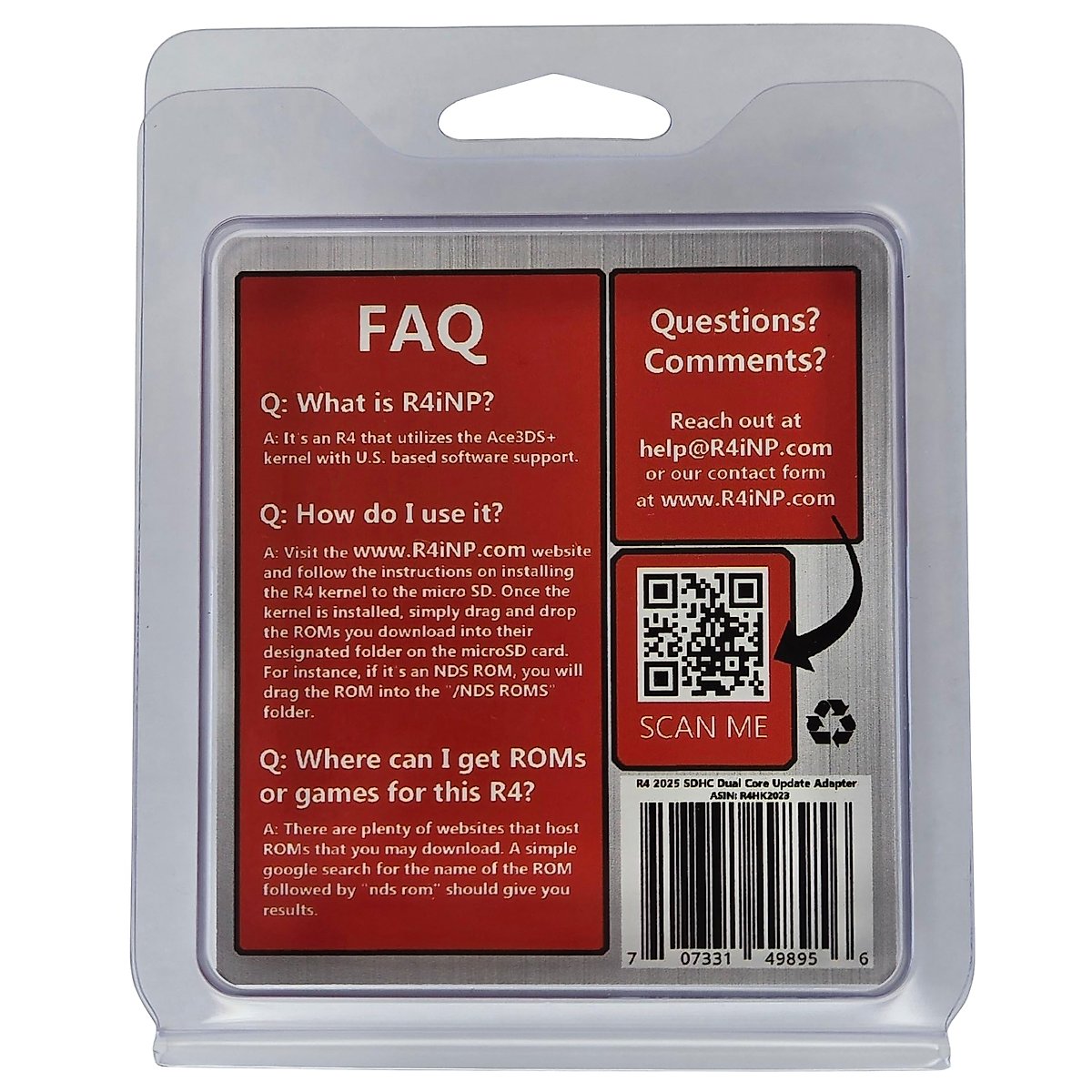 HawkTec R4 2025 R4iNP SDHC Dual Core Update Adapter Memory Card for NDS DS DSI 2DS 3DS New 2DS New 3DS XL, No Timebomb
