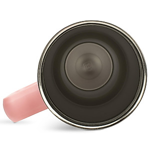 Elanze Designs Hippo Wise Fierce Curious Animal Traits 40 oz. Stainless Steel, Large Water Bottle Coffee Mug, Spill & Leak Resistant, Thermal Travel Tumbler with Handle, Lid & Straw, Pale Pink