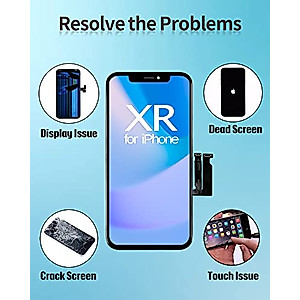 Ayake for iPhone XR Screen Replacement, Full Assembly Retina LCD Touch Display Digitizer with Repair Tools for A1984, A2105, A2106, A2108 True Tone Programmable Black