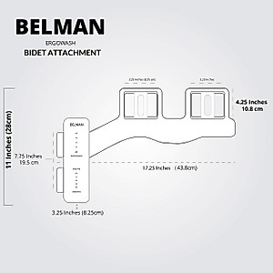 BELMAN Classic Bidet Toilet Attachment - Modern & Slim - Fresh Clean Water Sprayer - Self Cleaning Dual Wash Nozzles - Adjustable Water Pressure - Non-Electric Quick Installation - Black