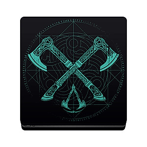 Head Case Designs Officially Licensed Assassin's Creed Dual Axes Valhalla Key Art Vinyl Sticker Gaming Skin Decal Cover Compatible With Sony PlayStation 4 PS4 Slim Console and DualShock 4 Controller
