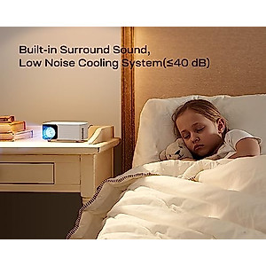 Mini Projector with WiFi Bluetooth, Portable Projector Full HD 1080P Support, YOTON Video Projector for Home Theater, Compatible with PC/Tablet/Fire Stick/iOS and Android Phone Projector