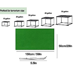 Mechpia 59" x 20" Reptile Carpet, Terrarium Extra Large Mat Liner Bedding Reptile Substrate Supplies for Bearded Dragon Lizard Leopard Gecko Snake Tortoise (Green)