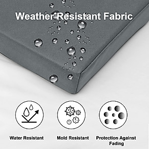 Detiblue Bench Cushion - Outdoor Patio Porch Swing Cushion, Indoor Bay Window Seat Furniture Cushion, Non-Slip, Waterproof, 45x16x3, Leathaire Light Black