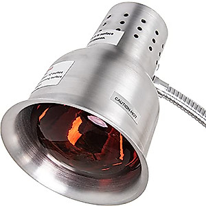 Carlisle FoodService Products HL818500 FlexiGlow Aluminum Heat Lamp with Bulb, Single Arm, 24" H x 4" Base Dia., Silver