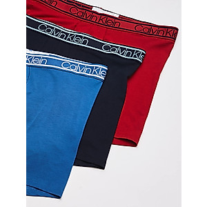 Calvin Klein Men's Bamboo Comfort Multipack Boxer Brief, Shoreline, Scooter, Bright Cobalt, S