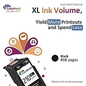 ColoWorld Remanufactured 210XL Black Ink Cartridge Replacement for Canon 210 PG-210XL Use for Canon Pixma MX410 MX350 MP250 MP495 MX330 MX340 MP280 MP480 MP490 Printer (2 Black, 2 Pack)