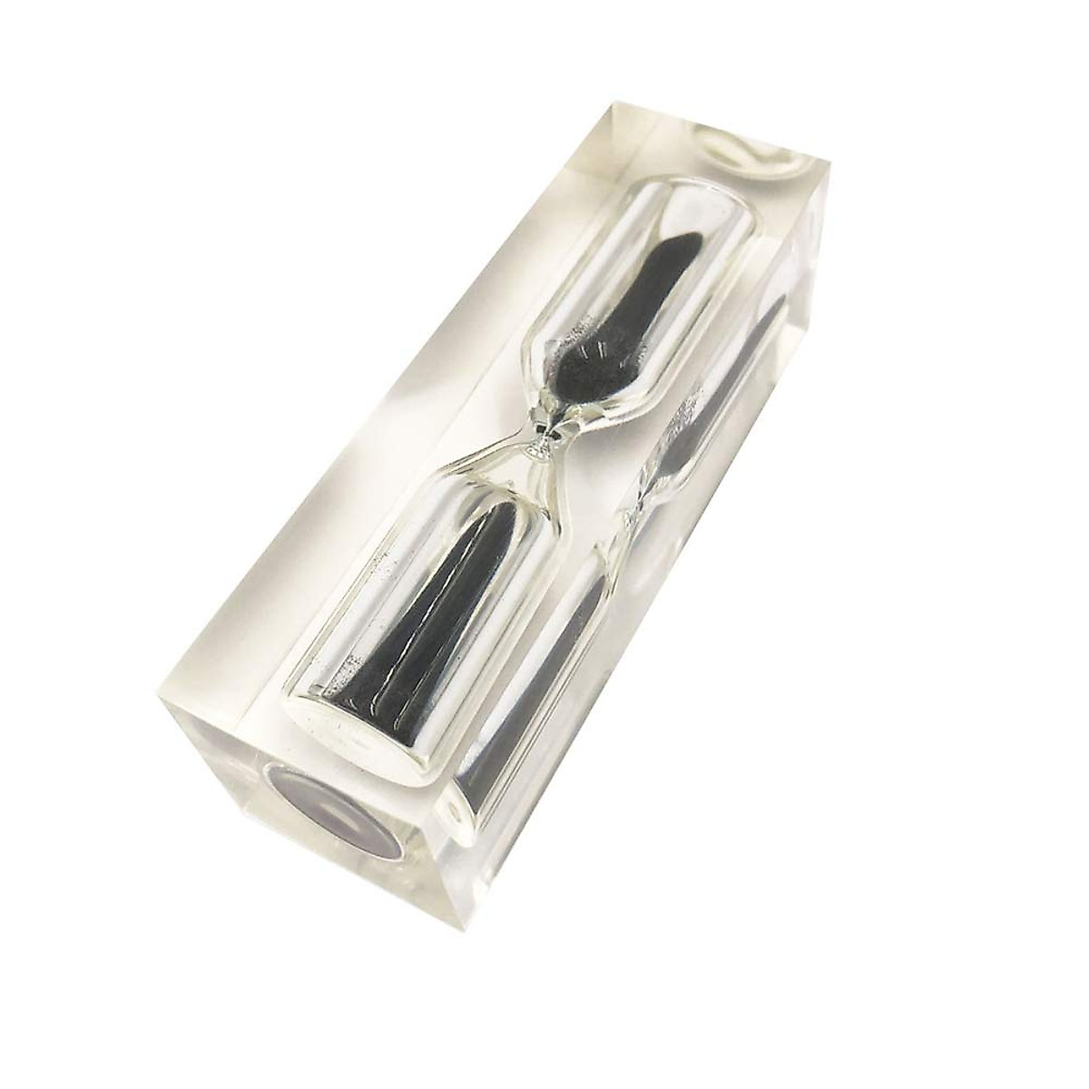 Artibetter 3 Minutes Crystal Sand Timer Black Hourglass Decorative Glass Timer