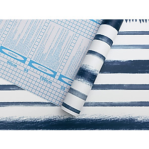 Timeet Blue and White Wallpaper Line Peel and Stick Wallpaper 17.3 "x 78.7" Geometric Stripe Contact Paper Self Adhesive Removable Wallpaper for Bedroom Living Room Decor