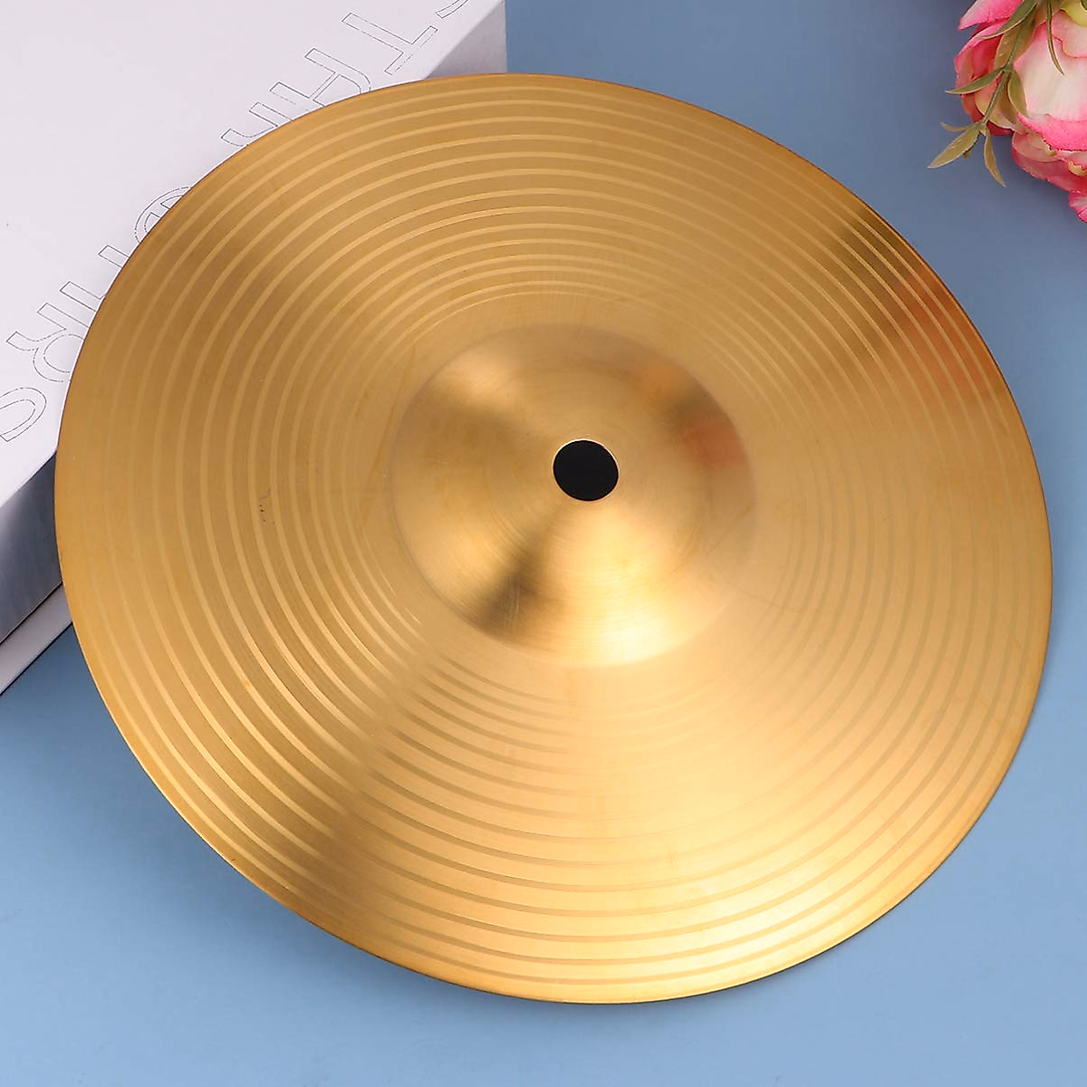 EXCEART Crash Ride Cymbal Bass Drum Cymbal Percussion Replacement Traditional Finish Brass for Drum 8 Inch