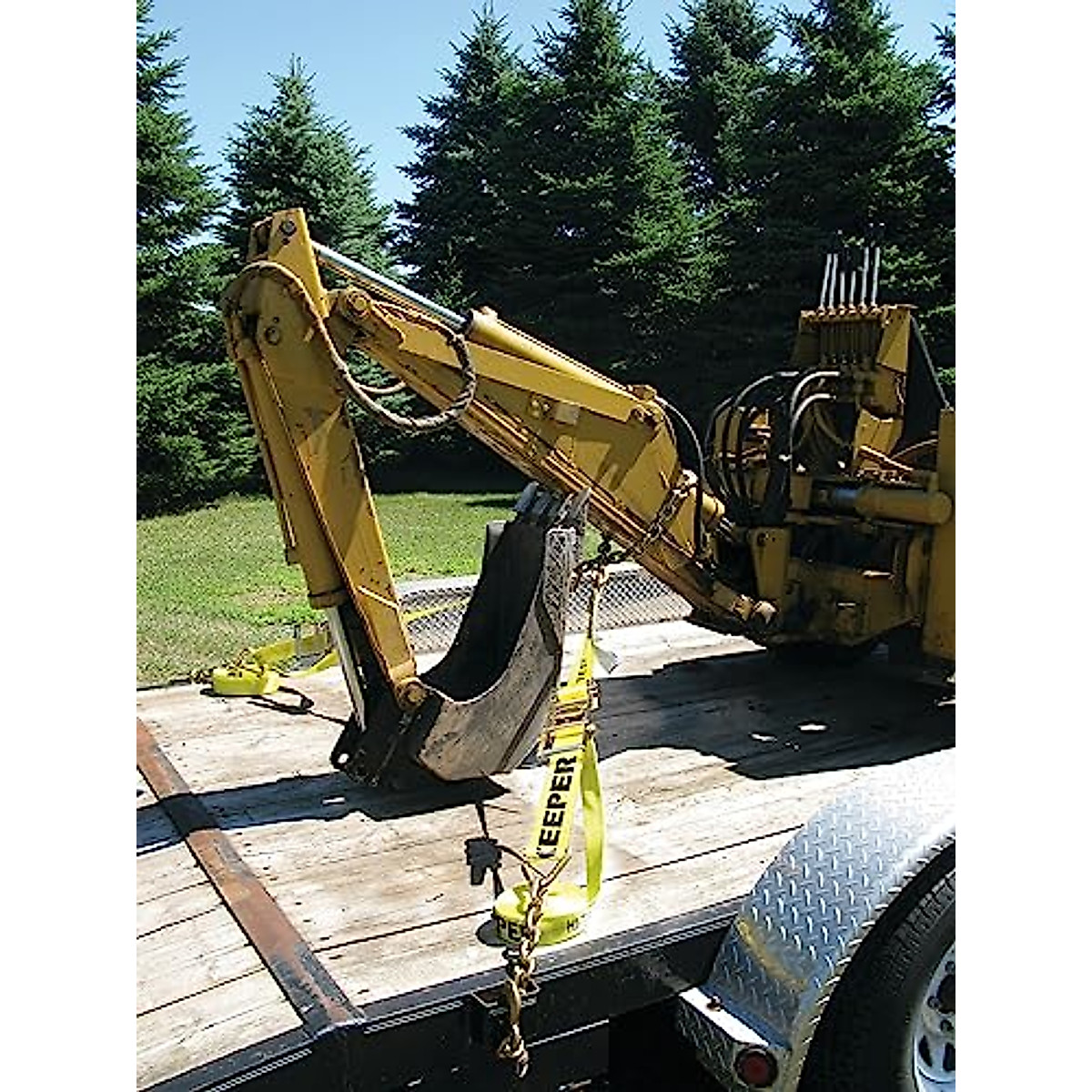 KEEPER - 3" x 30' Heavy Duty Ratchet Tie-Down with Chain End and Grab Hook - 5,000 lbs. Working Load Limit and 15,000 lbs. Break Strength