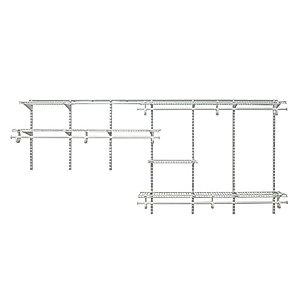 ClosetMaid ShelfTrack Wire Closet Organizer System Adjustable from 7 to 10 Ft, with Shelves, Clothes Rods, Hardware, Durable Steel, White, 7 ft ft