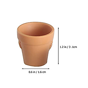 Milisten 7pcs Miniature Flower Pots Dollhouse Clay Pots Pottery Planter Dollhouse Furniture Fairy Garden Accessories for Children Kids