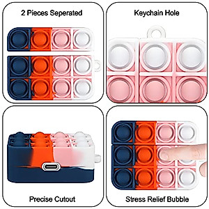 ELOVEN for AirPods Pro 2nd Case Protective Case with Keychain for Airpods Pro 2 Soft Silicone Cover Flexible Skin Full Body Protection Shockproof Case for AirPods Pro Navy Blue