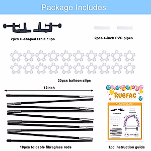RUBFAC Table Balloon Arch Kit, Black Balloon Arch Stand Balloon Arch Frame for Different Size Tables Balloon Garland Decorations of Birthday Party Wedding Baby Shower Christmas and Festival Decoration