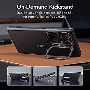 ESR for Samsung Galaxy S23 Ultra Case, S23 Ultra Phone Case with Classic Stand, Built-in Camera Ring Stand, Military-Grade Protection, Case for Samsung S23 Ultra, Classic Kickstand Case, Frosted Black