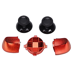 Game Handle Accessories, Compatible Beautiful Appearance Unique Durable Full Game Controller Plating Button Set for Series X(Electroplating red)