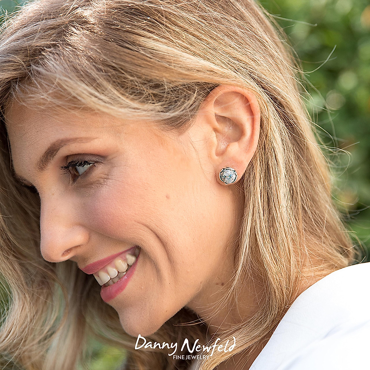 Paz Creations Women's 925 Sterling Silver Roman Glass Patina Stud Earrings - Handcrafted Round-Cut Ball Earring - Unique Natural Organic Jewelry For Her