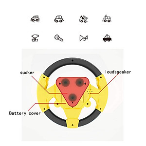 Menolana Toy Electronic Steering Wheel Simulated Driving Simulated Racing Driver Sound Toy Small Steering Wheel for Kids Babies , Pink