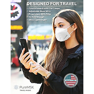 PureMSK Breathable Face Mask for Travel. Proprietary Filter Technology - Made in USA.