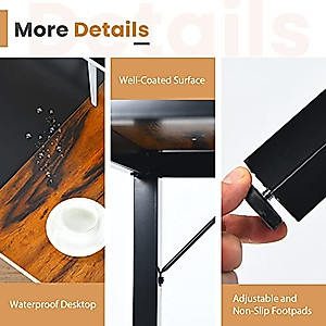 COSTWAY 63” Computer Desk, Modern Home Office Desk, Sturdy Steel Frame Writing Desk with Spacious Splice Desktop, Simple Laptop Desk for Study, Office, Dining Room, Simple Installation